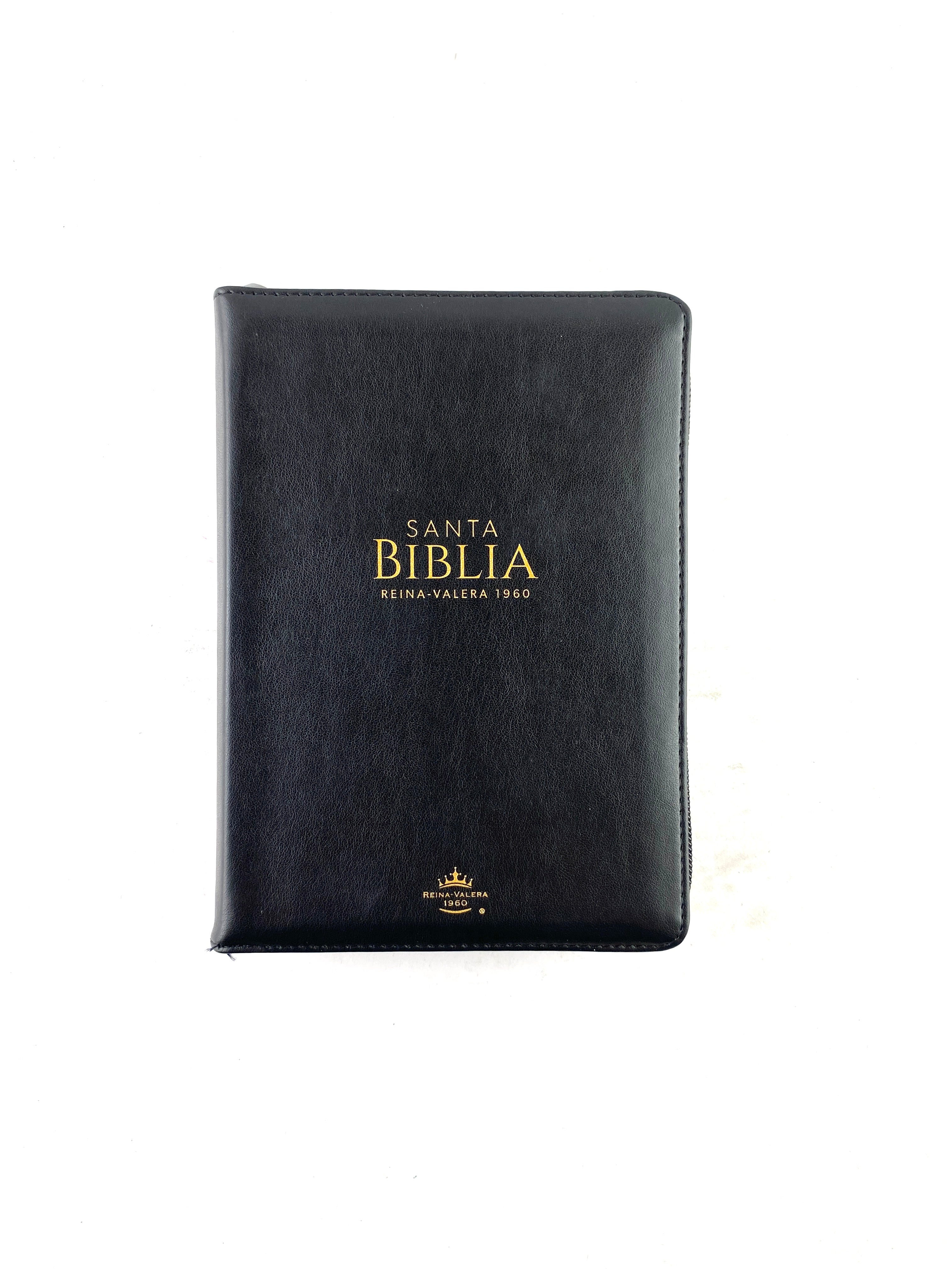 Biblia rvr 1960 negra letra grande con forro e índice – libreriatroya.com